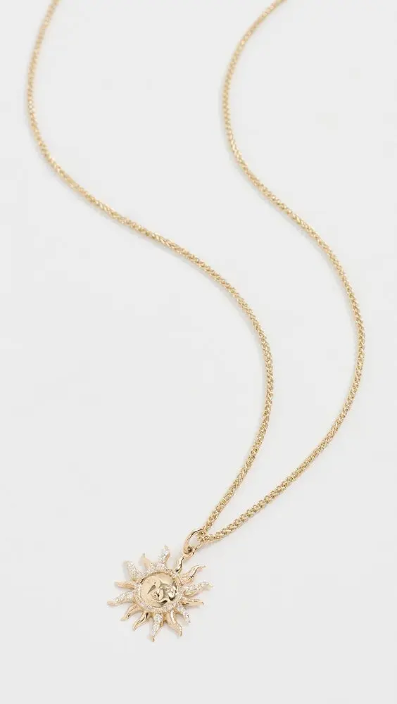 MARLO LAZ 14k Small El Sol Necklace