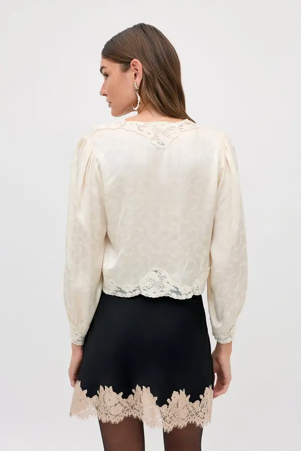 Rixo Ariah Mini Skirt With Lace Trim