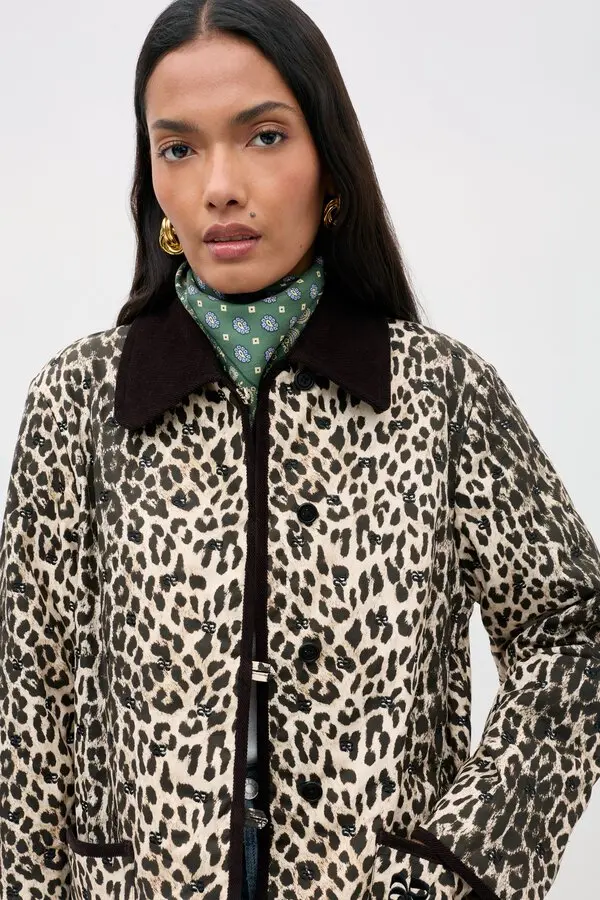 Rixo Earla Nina Leopard Print Jacket