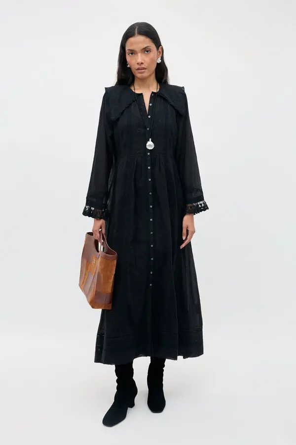 Rixo Silvi Dress With Bud Trail Embroidery