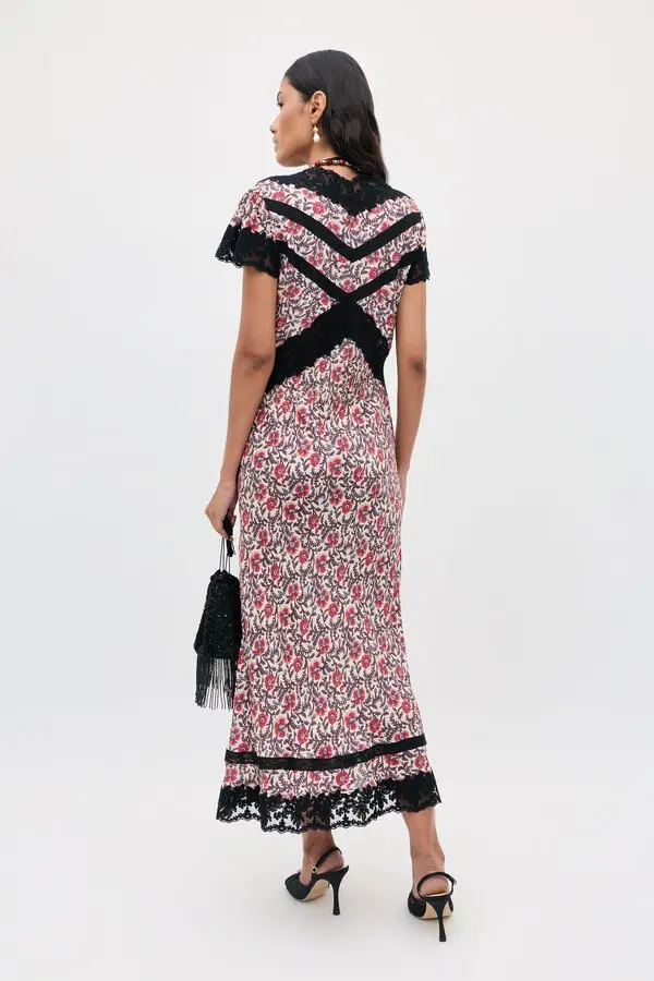 Rixo Martina Sarasa Rose Midi Dress