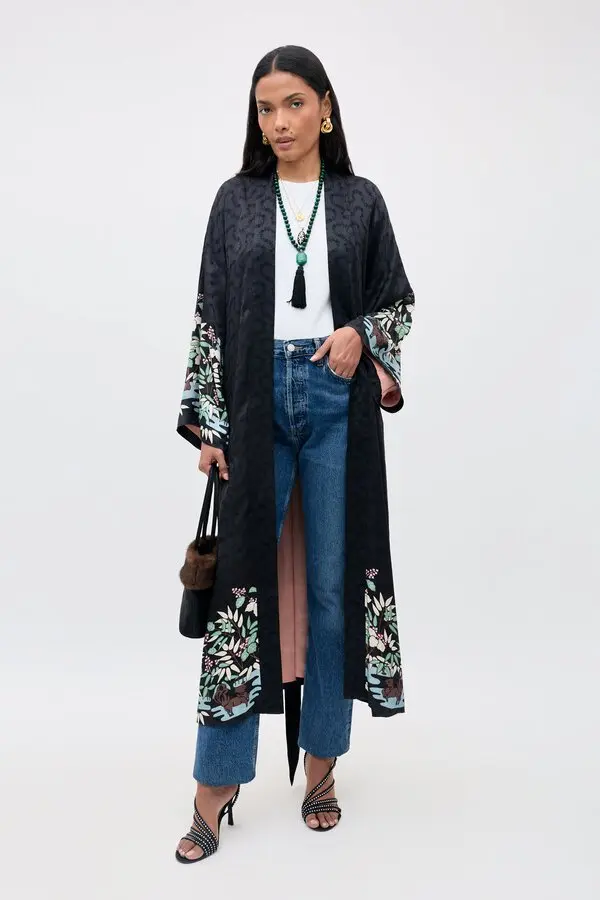 Rixo Kaiden Blossom Jungle Black Kimono