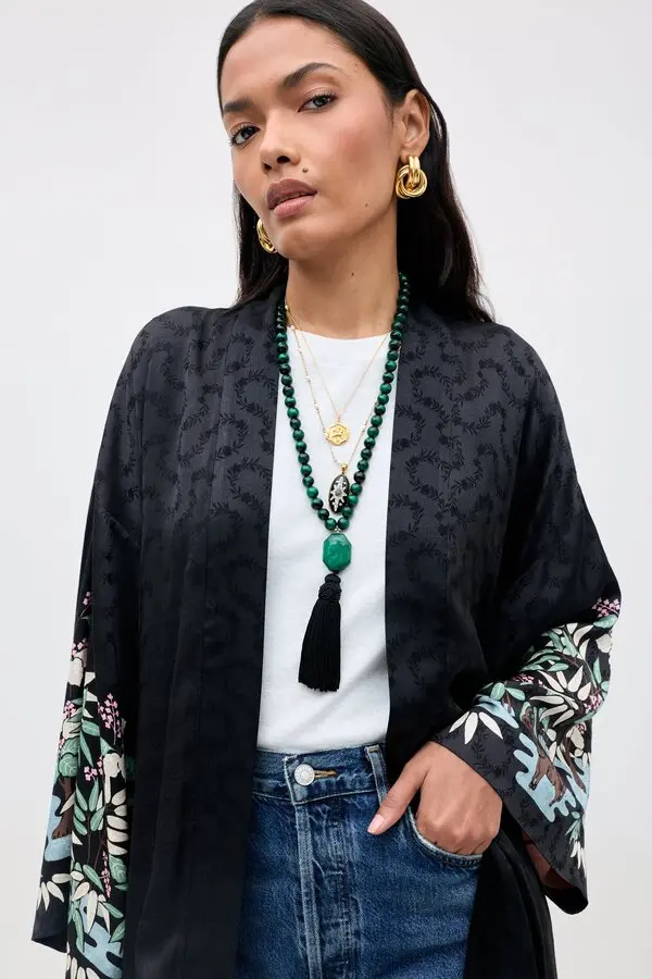 Rixo Kaiden Blossom Jungle Black Kimono
