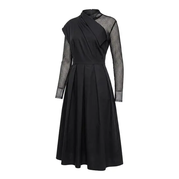 LARISA DRAGNA Audrey Cotton Dress With Tulle Sleeves