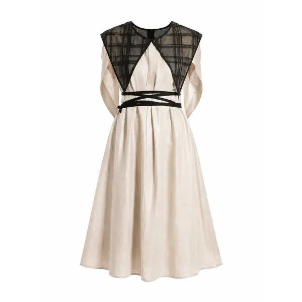 LARISA DRAGNA Linen A-line Dress With Detachable Collar
