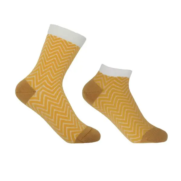 PEPER HAROW - MADE IN ENGLAND Zigzag Luxury Crew & Trainer Women’s Socks Bundle