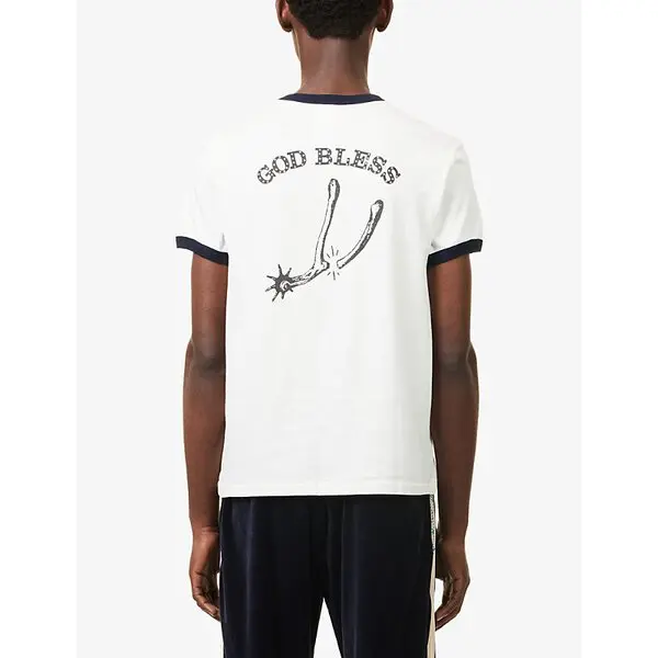 AUSTIN POST Ringer God Bless Cotton T-shirt