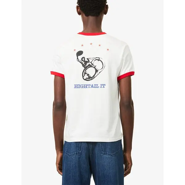 AUSTIN POST Ringer High Tail It Cotton T-shirt