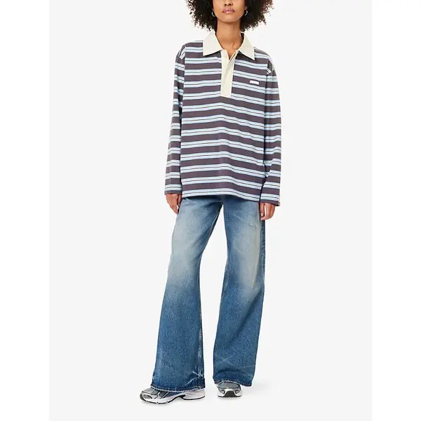 RU & ROCKA Leones Striped Cotton-blend Polo Shirt