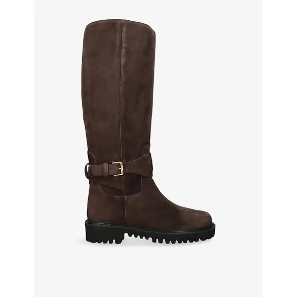 Valentino Garavani Vlogo Leather Knee-high Boots - Brown