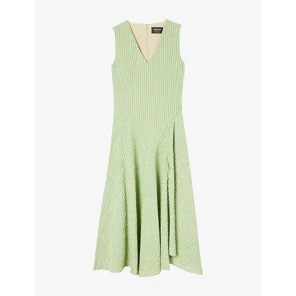 Whistles Checked Asymmetric Midi Dress - Multi-coloured