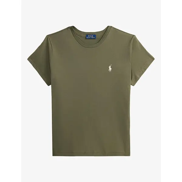 Polo Ralph Lauren Embroidered Cotton-jersey T-shirt - Olive
