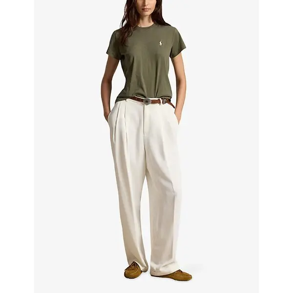 Polo Ralph Lauren Embroidered Cotton-jersey T-shirt - Olive