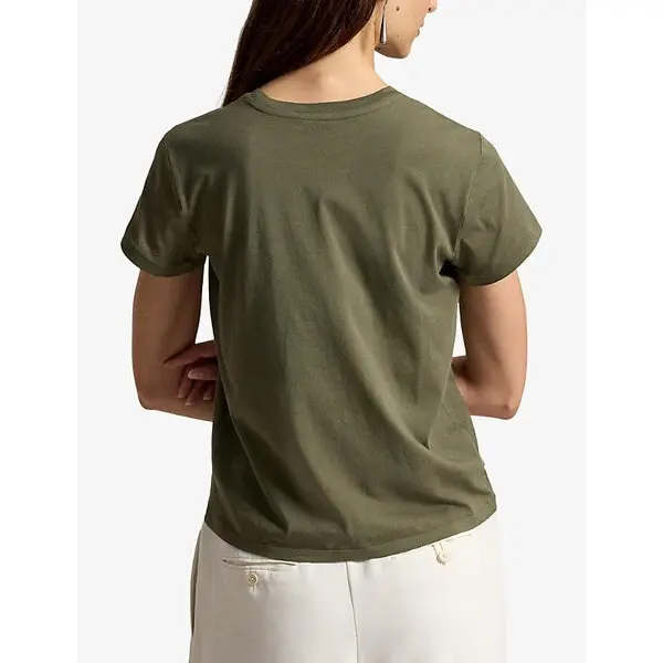 Polo Ralph Lauren Embroidered Cotton-jersey T-shirt - Olive