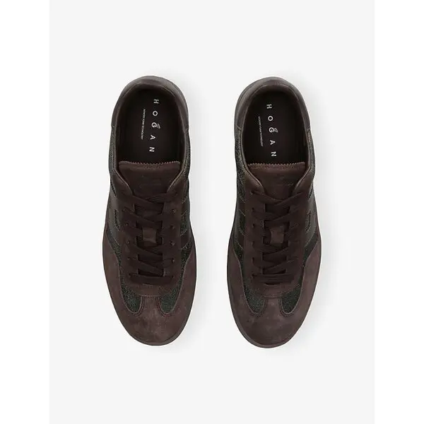 Hogan Suede Panel Trainers - Dk.brn Com