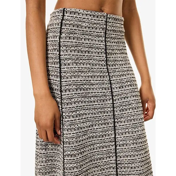 ME+EM Soft Tweed Cotton-blend Midi Skirt