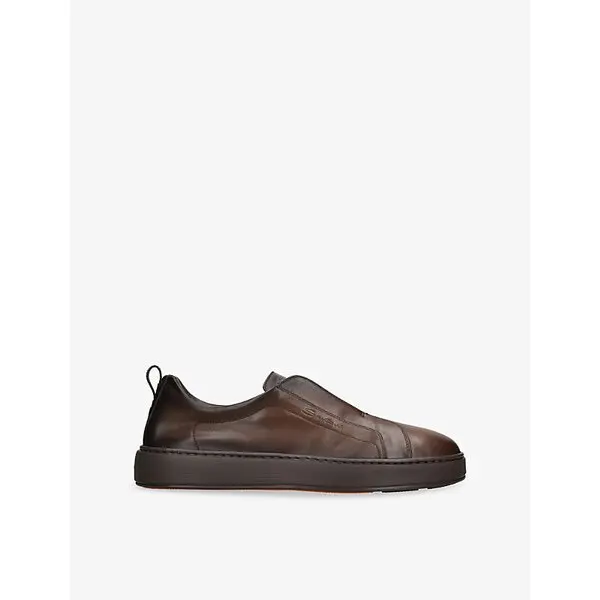 Santoni Victory Unlined Leather Trainers