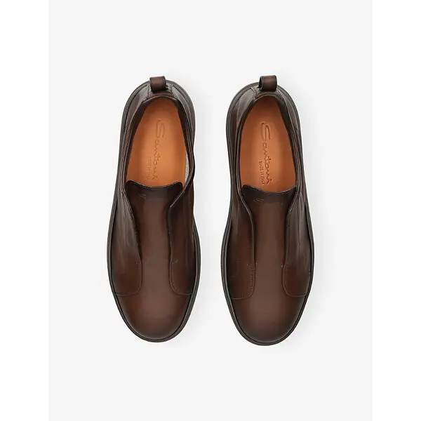 Santoni Victory Unlined Leather Trainers