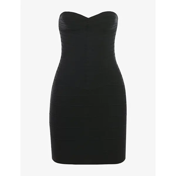 House Of Cb Sweetheart Strapless Stretch-woven Mini Dress - Black