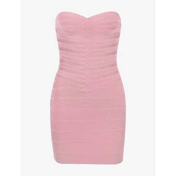House Of Cb Sweetheart Strapless Stretch-woven Mini Dress - Pink
