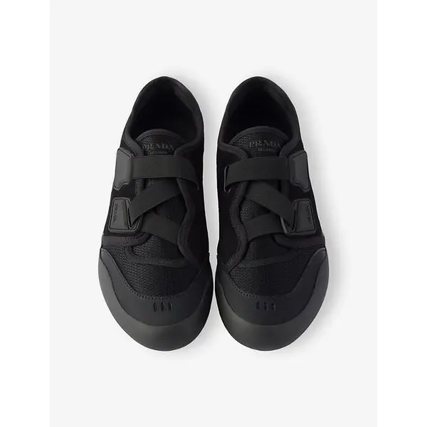 Prada Speedrock Technical Leather And Mesh Trainers - Black