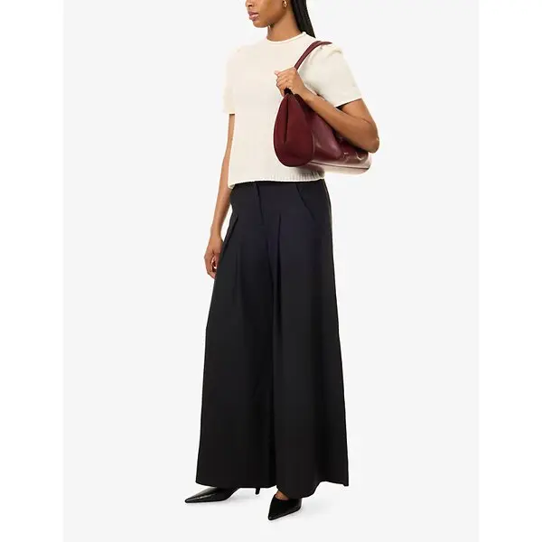 ME+EM Wide-leg Wool-blend Trousers