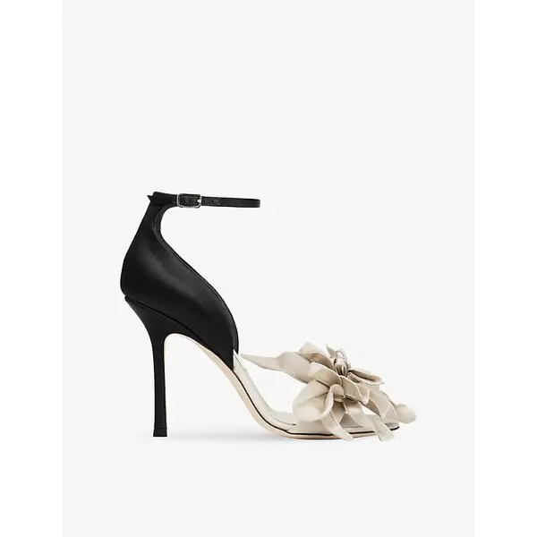 JIMMY CHOO Coko 100 Flower Satin Heels