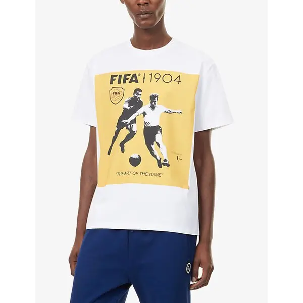 FIFA 1904 Feint Graphic-print Cotton-jersey T-shirt