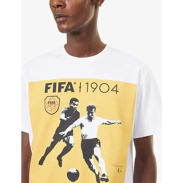 FIFA 1904 Feint Graphic-print Cotton-jersey T-shirt