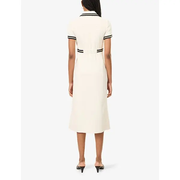ME+EM Fit And Flare Textured Woven Midi Dress
