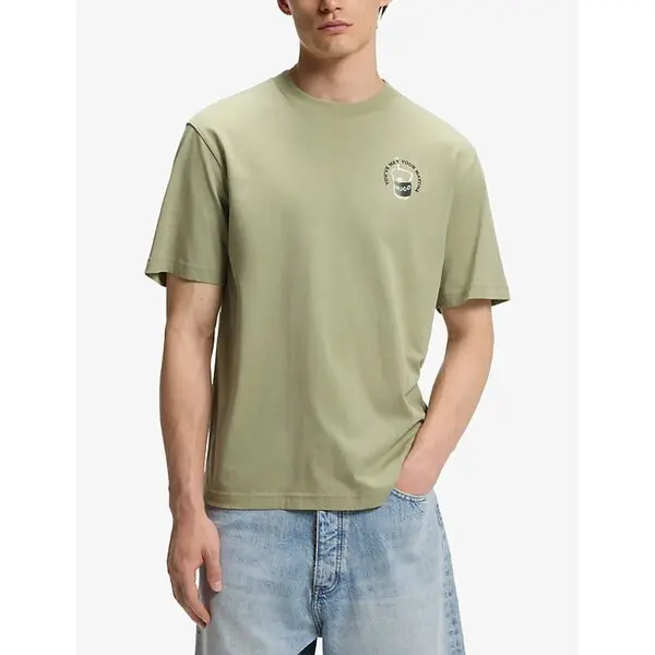 Hugo Branded Matcha Cotton-jersey T-shirt