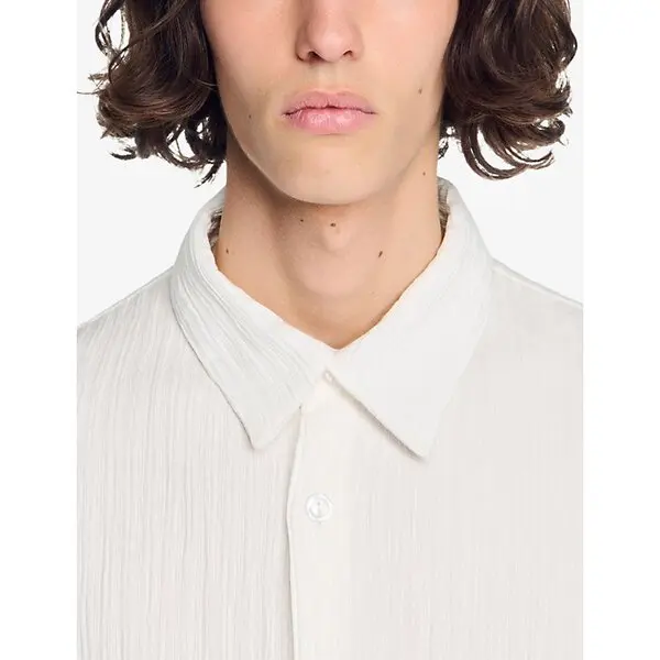 Sandro Crinkled Relaxed-fit Woven Shirt