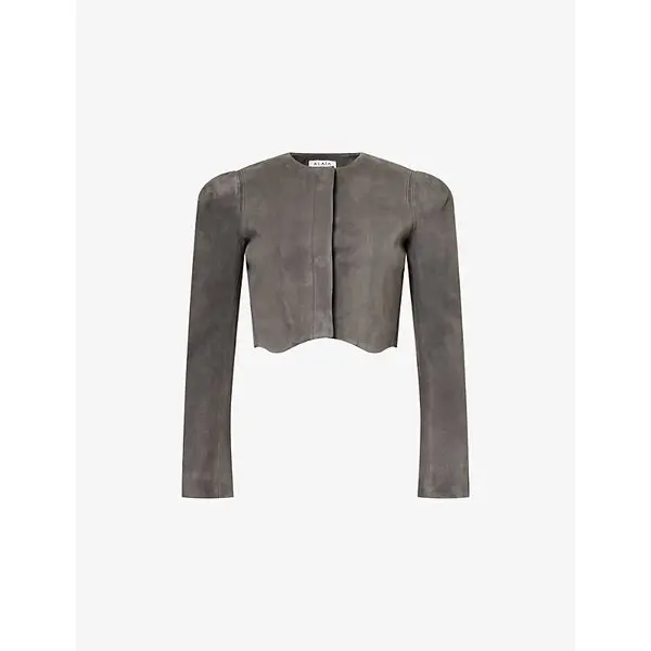 Alaïa Cropped Tailored Suede Jacket