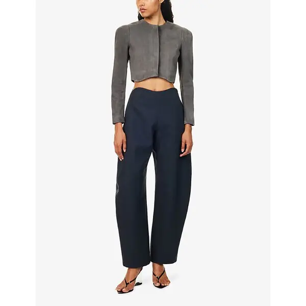 Alaïa Cropped Tailored Suede Jacket