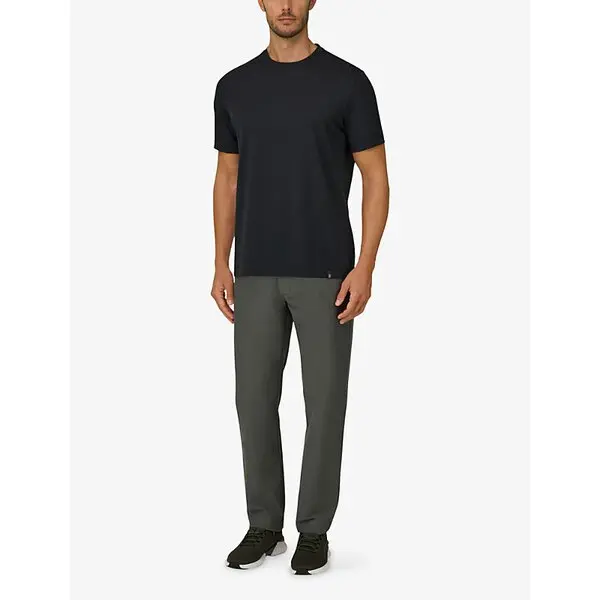 Boggi Milano Short-sleeved Branded-tab Stretch-cotton T-shirt