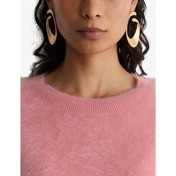 REISS Julia Short-sleeve Brushed-cashmere T-shirt