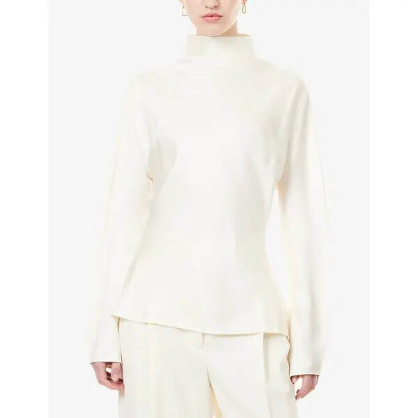 ROHE FRAMES High Cowl-neck Satin Top