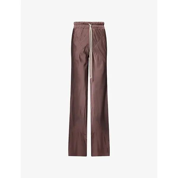 Rick Owens Drawstring Waist Patch Pocket Satin Trousers