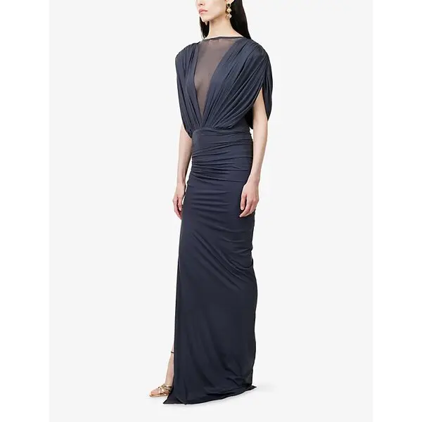 DEME The Peyton Draped Stretch-woven Maxi Dress