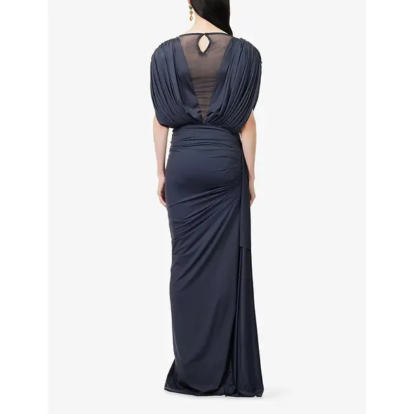 DEME The Peyton Draped Stretch-woven Maxi Dress