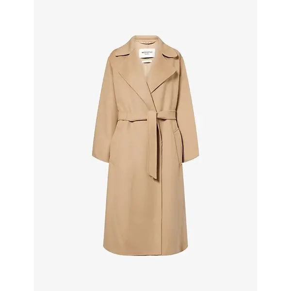 Max Mara Brushed Wool Belted Coat - Camel