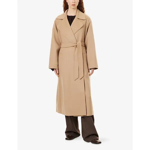 Max Mara Brushed Wool Belted Coat - Camel