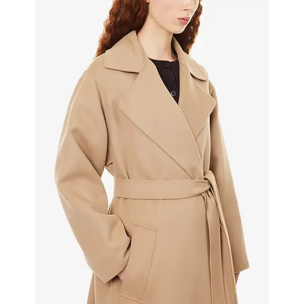 Max Mara Brushed Wool Belted Coat - Camel