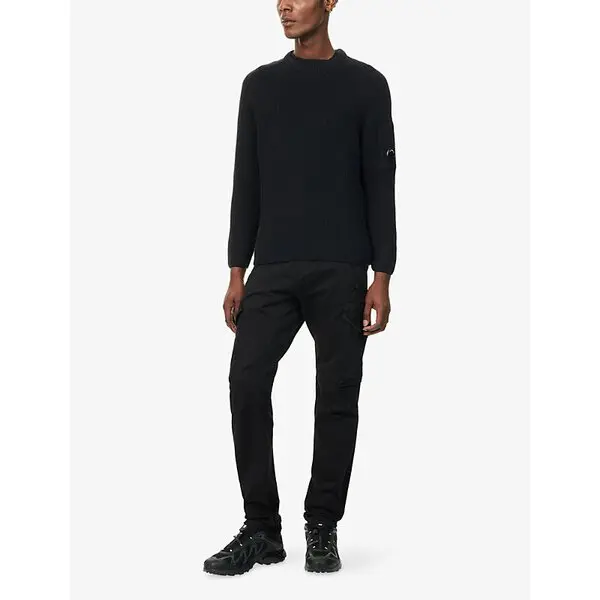 C.P. COMPANY Brand-lens Ribbed Cotton-blend Jumper