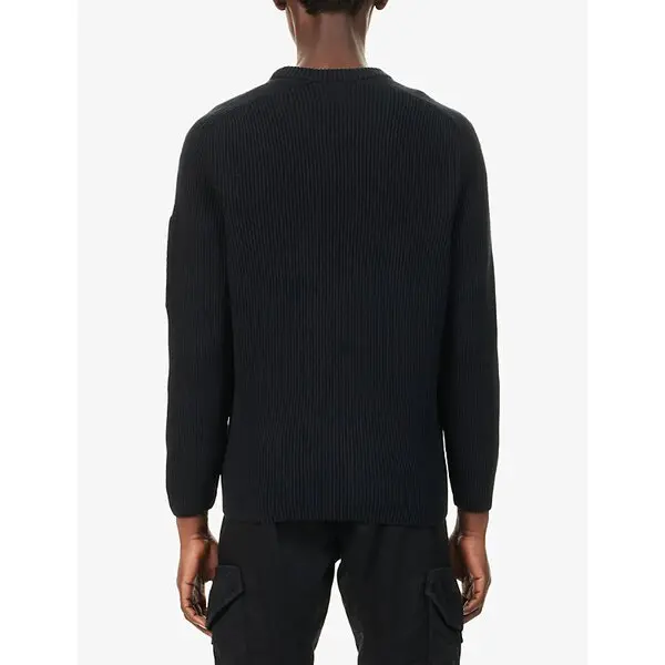 C.P. COMPANY Brand-lens Ribbed Cotton-blend Jumper