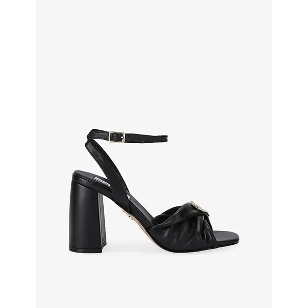 Steve Madden Montage Faux-leather Heeled Sandals - Black