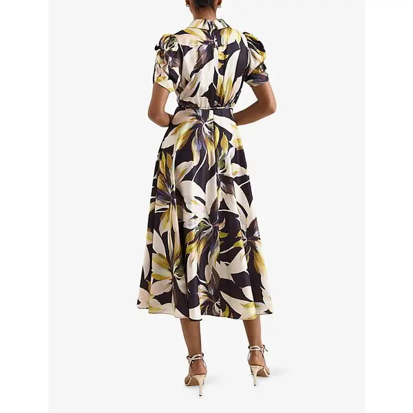 PHASE EIGHT Bella Floral Print Midi Shirt Dress