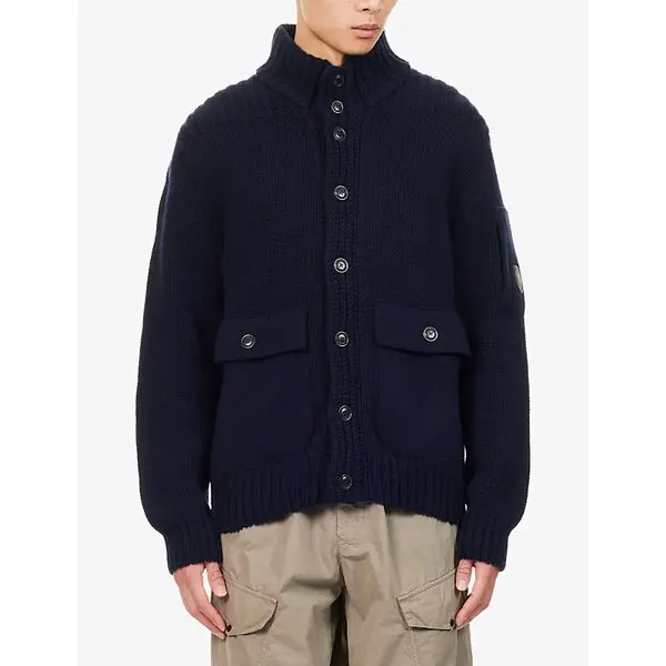 C.P. COMPANY Wool Knit Cardigan - Total Eclipse