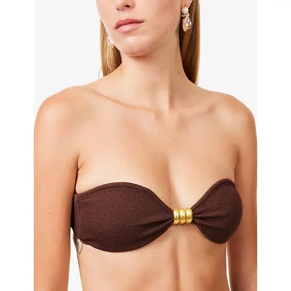4TH & RECKLESS Giulia Crinkle Bandeau Bikini Top