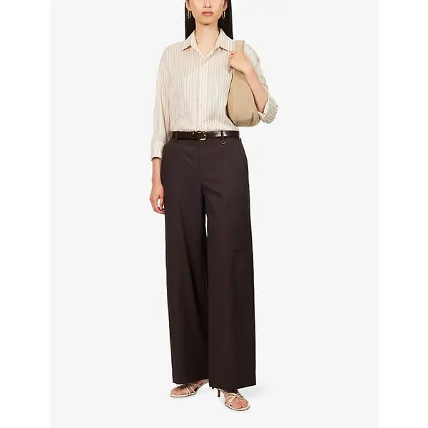 Vince Panelled Wide-leg Stretch-cotton Trousers